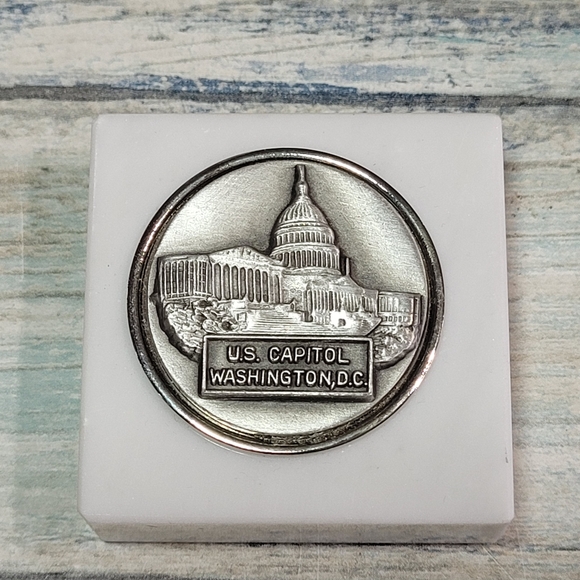 Other | Vintage Us Capitol Washington Coin On Mable Slab Pewter | Poshmark